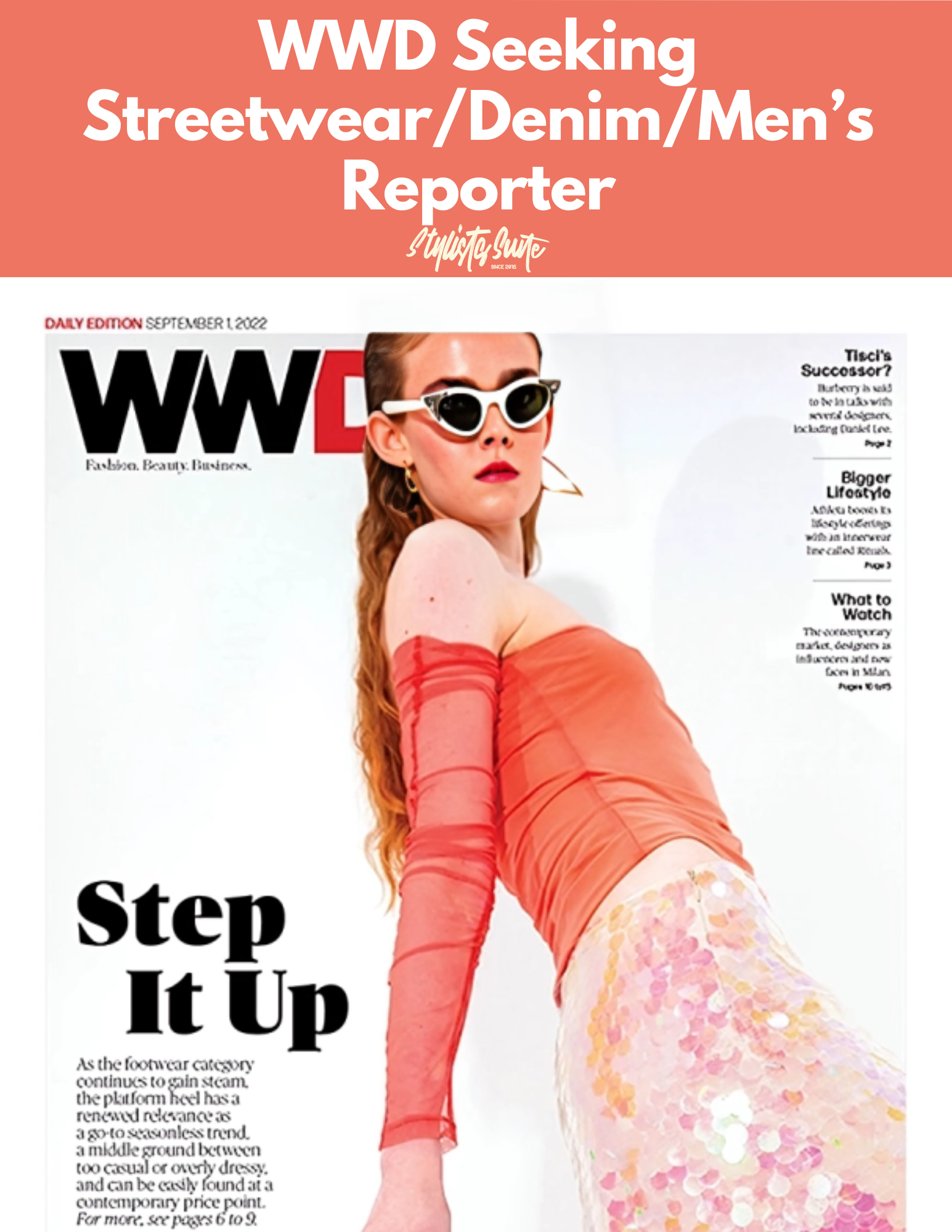 WWD Looking For Streetwear/Denim/Men’s Reporter – Darralynn Hutson's ...